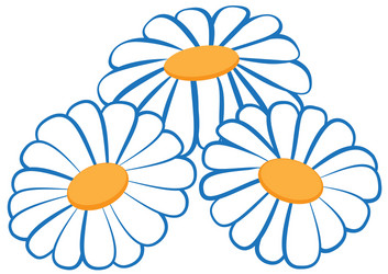 Three cartoon flowers Royalty Free Vector Image