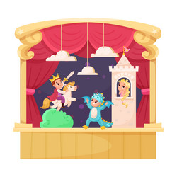 Children in theater play performance wearing Vector Image