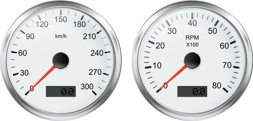Speedometer tachometer and fuel gauge Royalty Free Vector