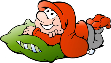 Hand-drawn of elf eating porridge Royalty Free Vector Image