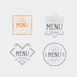 Menu logo template vintage geometric badge food Vector Image