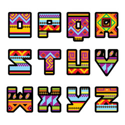 Mexican alphabet part 1 Royalty Free Vector Image