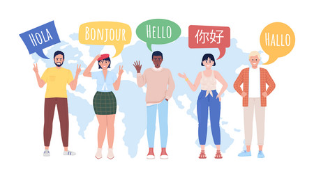 Multilingual greeting flat Royalty Free Vector Image
