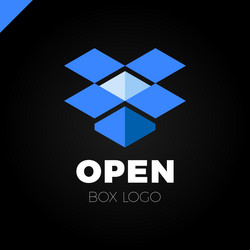 Open box logo simple color icon Royalty Free Vector Image