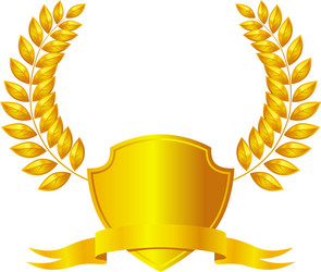 Golden award with ribbon Royalty Free Vector Image