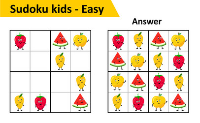 Sudoku kids game cut and paste the pictures cute Vector Image