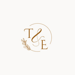 Letter te wedding monogram logo design Royalty Free Vector