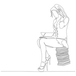 Continuous Line Drawing Girl Sexy Vector Images (over 1,000)