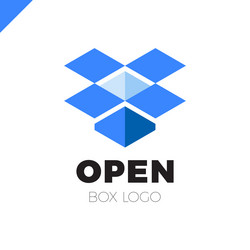 Open box logo simple color icon Royalty Free Vector Image