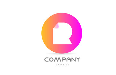Pink letter r circle logo Royalty Free Vector Image