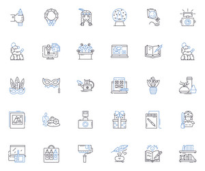 Resourceful plan line icons collection innovative Vector Image