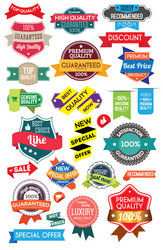 Green marketing labels set of 5 Royalty Free Vector Image