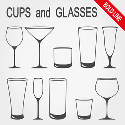 Bar glasses icons Royalty Free Vector Image - VectorStock