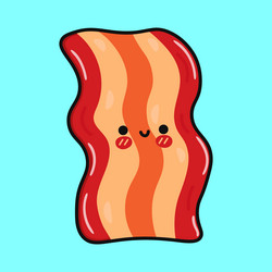 Cute funny jumping bacon hand drawn cartoon Vector Image