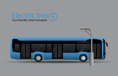Electric bus at the charging station a new type Vector Image