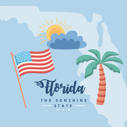 Florida sunshine state lettering Royalty Free Vector Image