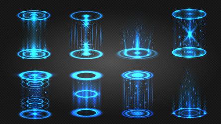 Futuristic virtual hologram teleport hud digital Vector Image