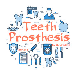 Linear round web banner - stomatology Royalty Free Vector