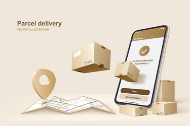 Parcel delivery concept for fast service Vector Image