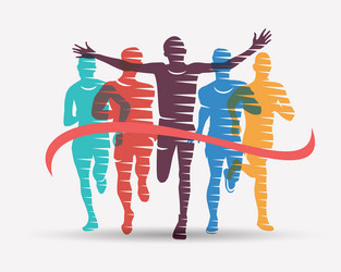Running athletes symbol sport and competition Vector Image