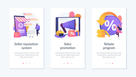 Selling techniques app interface template Vector Image