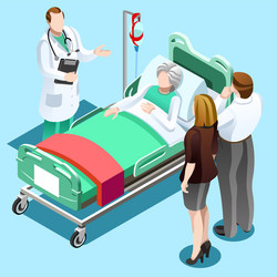 Elderly patient medical care in hospital Vector Image
