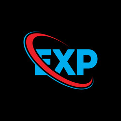 Exp letter logo design with polygon shape Vector Image