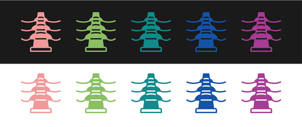 White electric tower used to support an overhead Vector Image