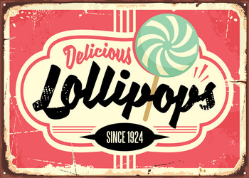 Delicious cupcakes retro sign for candy shop Vector Image