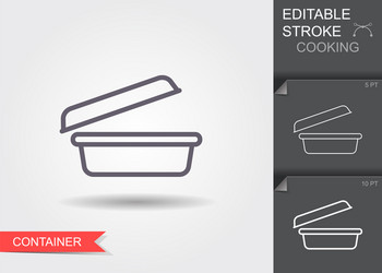 Empty food container with lid flat Royalty Free Vector Image