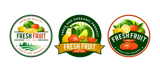 Fruit logo design Royalty Free Vector Image - VectorStock