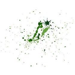 Color ink spot dark green paint splatter Vector Image