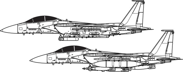 Mcdonnell douglas f-15e strike eagle Royalty Free Vector