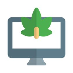 Monitoring the lab grown marijuana on a computer Vector Image