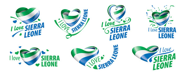 Sierra leone flag on a white Royalty Free Vector Image