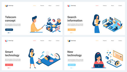 Information communication technology ict banner Vector Image