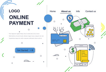 Web site design template online banking Royalty Free Vector