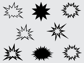 Burst bomb shape black on white background Vector Image