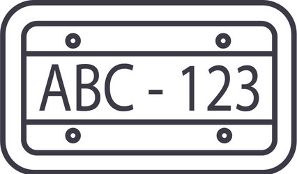 Car number line icon outline Royalty Free Vector Image