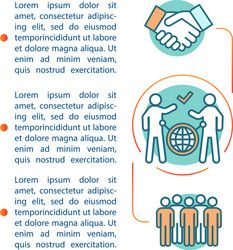 Team building article page template partnership Vector Image