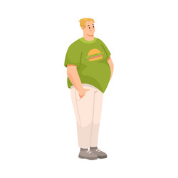 Fat man character with full body and obesity Vector Image