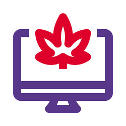 Monitoring the lab grown marijuana on a computer Vector Image