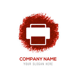 Office printer icon - red watercolor circle splash