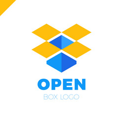 Open box logo simple color icon Royalty Free Vector Image
