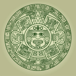 Icons with aztec calendar day signs Royalty Free Vector