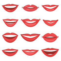 Female lips set on sweet passion lip design Vector Image