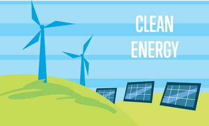 Clean energy renewable green sources Royalty Free Vector
