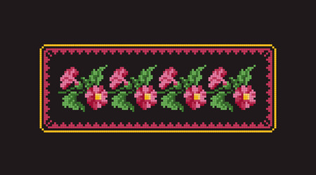Floral embroidery cross stitch flower Royalty Free Vector