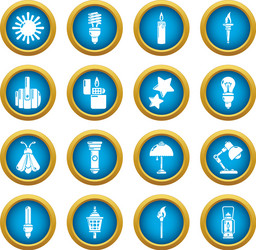 Sources of light icons set cartoon style Vector Image
