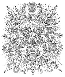 Witchcraft circular symbols magical spell circle Vector Image